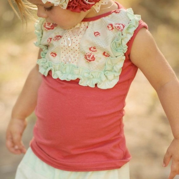 Persnickety | Shirts & Tops | Persnickety Coral Lou Lou Top 2 Months | Poshmark